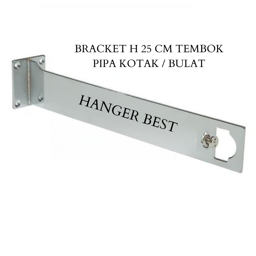 Jual BRACKET TEMBOK H-25 CM PENYANGGA PIPA KOTAK ATAU PIPA BULAT ...