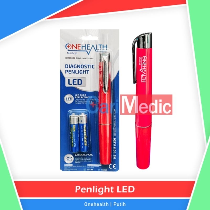 Jual Penlight Lampu LED Sinar Putih + Baterai OneHealth Senter Medis | Shopee Indonesia