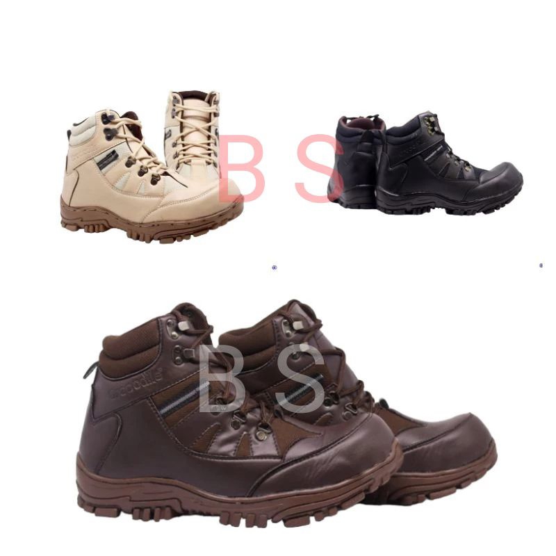 Jual SEPATU SAFETY PRIA/SEPATU BOOTS PRIA/CROCODILE ARMOR UJUNG BESI ...