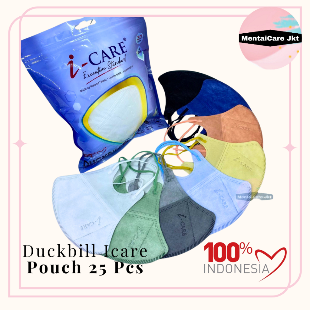 Jual [Harga Grosir] Masker Medis ICARE Duckbill EMBOS Earloop 4ply ...