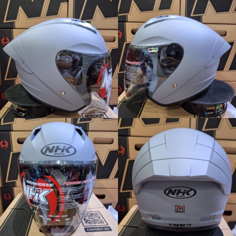 Jual HELM HALF FACE NHK N1 MAX SOLID STONE GREY DOFT NHK ORIGINAL SNI ...