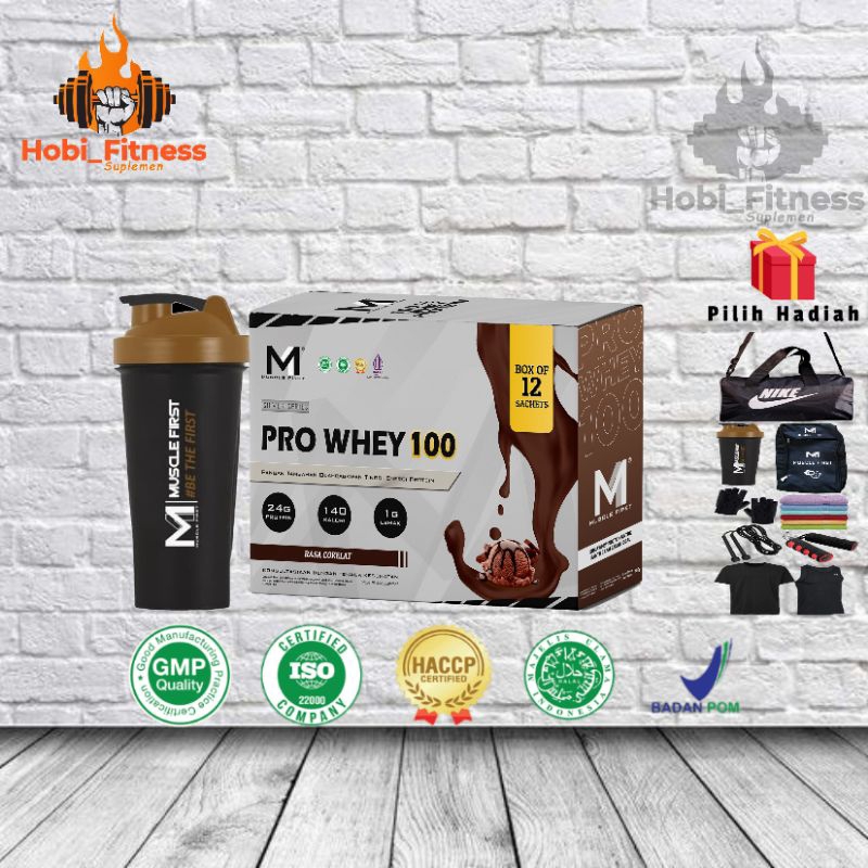 Jual PRO WHEY 1 Box 12sachet Whey Protein Muscle First Suplemen Fitness ...