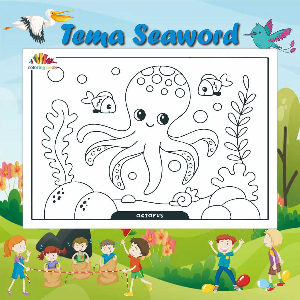Jual KERTAS MEWARNAI / COLORING / KERTAS GAMBAR / SEAWORLD / KERTAS ...