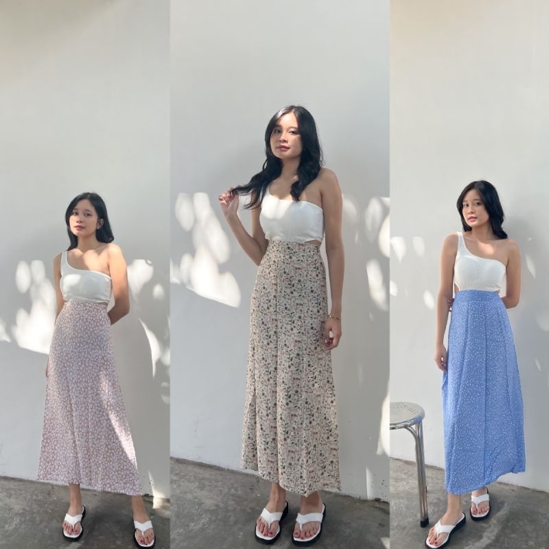 Jual ROK STYLE HIJAB / Rok Motif bunga / Rok Korea / Korean Style Hijab ...