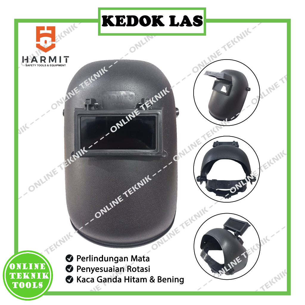 Jual HARMIT Kedok Las Kepala Double Kaca - Welding Helmet Topeng Las ...