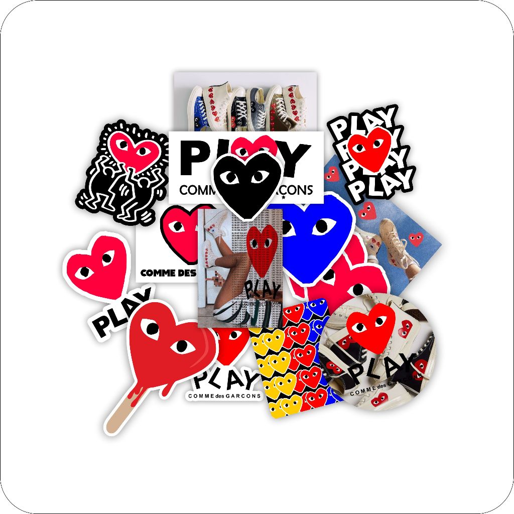Jual Sticker paket brand CDG Comme des Garcons Hypebeast isi 15 pcs ...