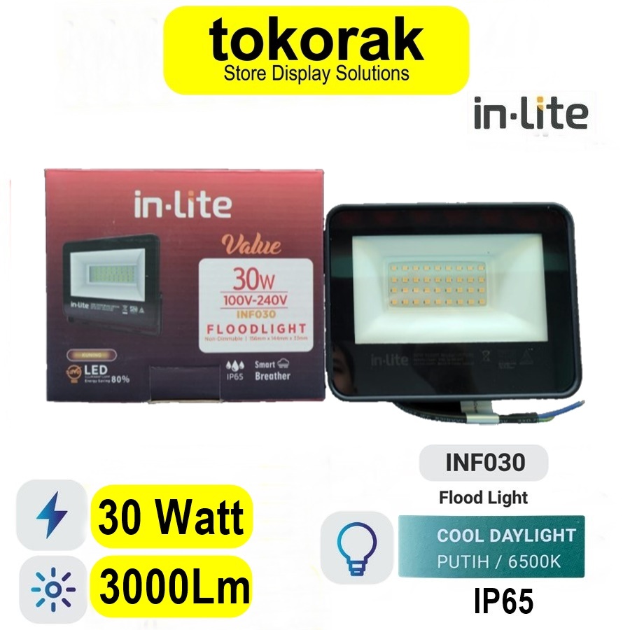 Jual LAMPU SOROT LED IN LITE FLOODLIGHT 30 WATT 30WATT 30W 30 W INLITE INF030 LAMPU TEMBAK TAMAN ...