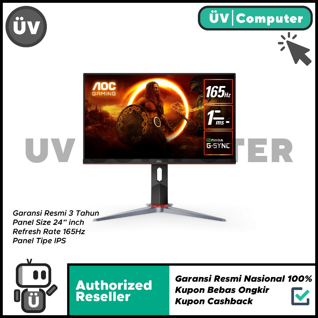 Jual Monitor LED LCD AOC 24G2SP/70 24" inch 165Hz FULL FHD 1080p IPS ...