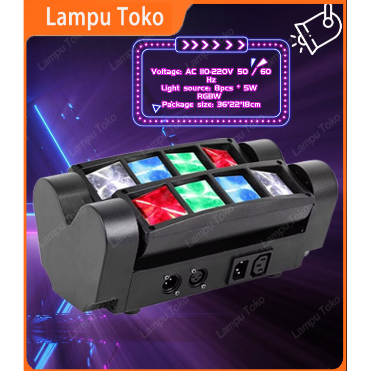Jual Lampu spider led lampu disco 8x5watt moving head beam Moving head ...