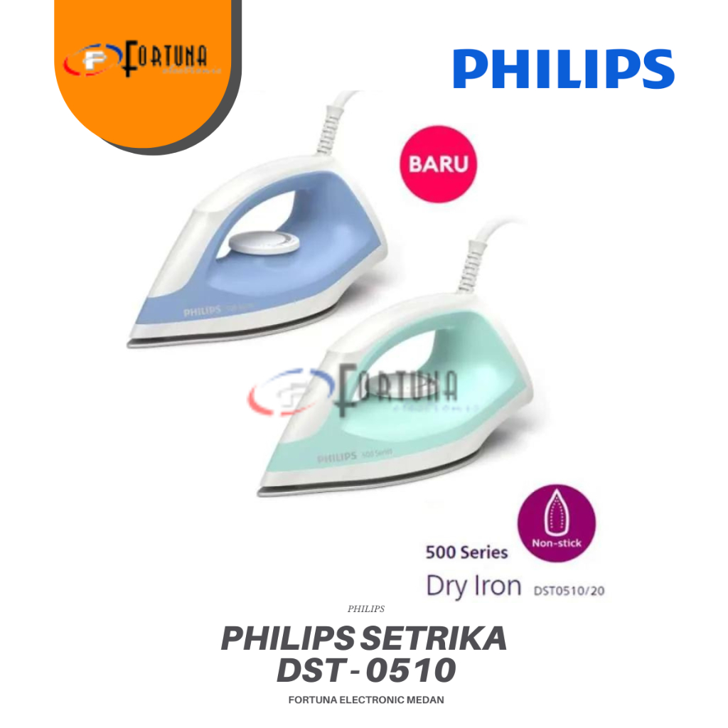 Jual PHILIPS SETRIKA DRY IRON 500 SERIES 350W DST-0510/20/70 MEDAN ...