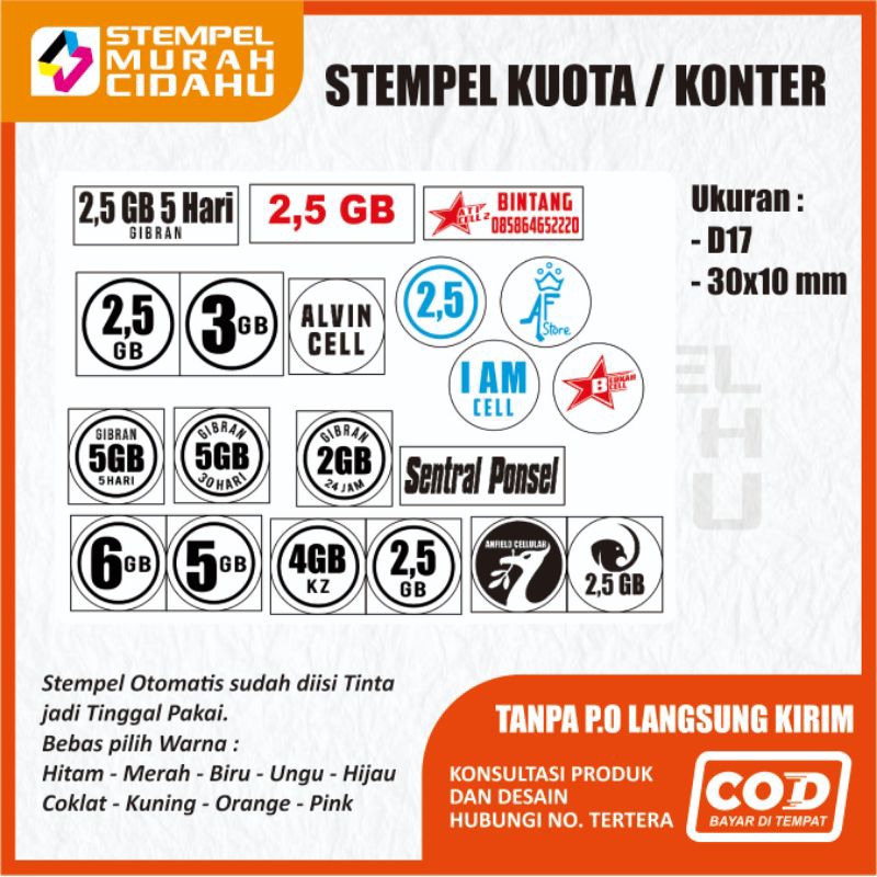Jual Stempel Kuota dan Nama Counter | Ukuran D17 atau Gantungan Kunci ...