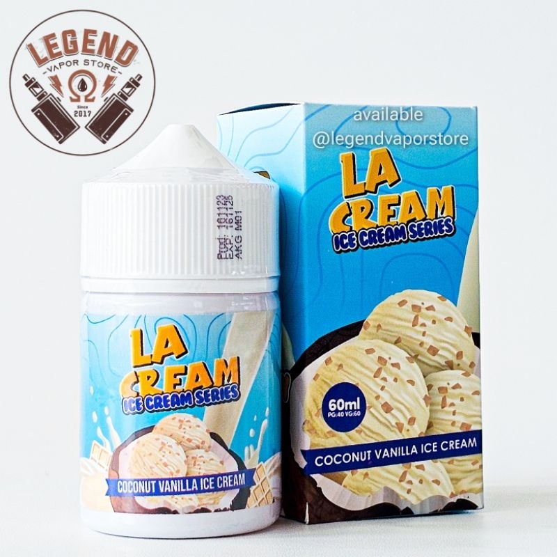 Jual FREEBASE - LIQUID LA CREAM Coconut Vanilla Ice Cream 60ML 3MG 6MG ...