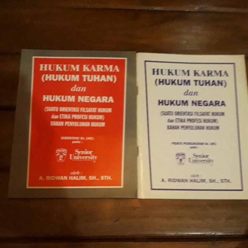 Jual HUKUM KARMA ( HUKUM TUHAN ) DAN HUKUM NEGARA A.RIDWAN HALIM SH.STH ...
