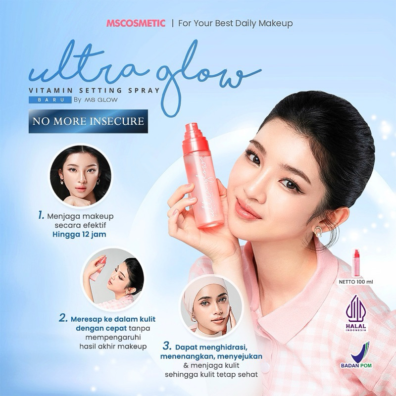 Jual Ms Glow Ultra Glow Setting Spray | Shopee Indonesia