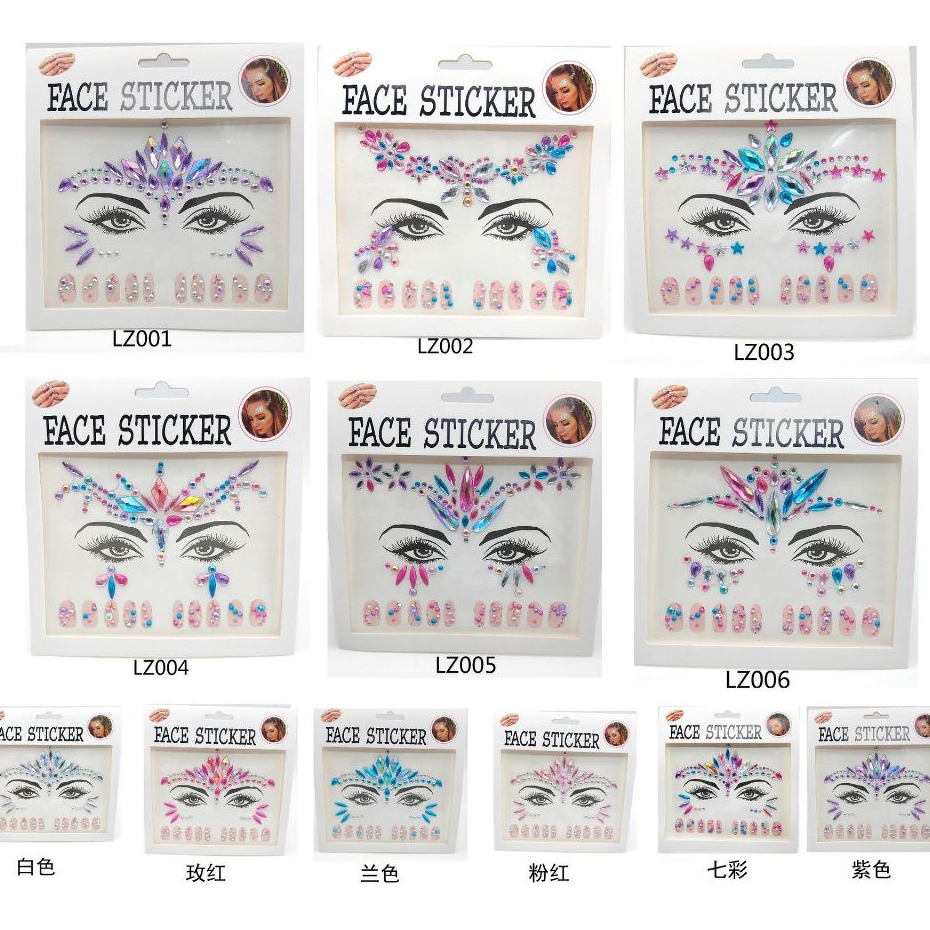 Jual [ NEW CKK ] Rhinestones 3D Face Gems Sticker / Crystal Diamonds ...
