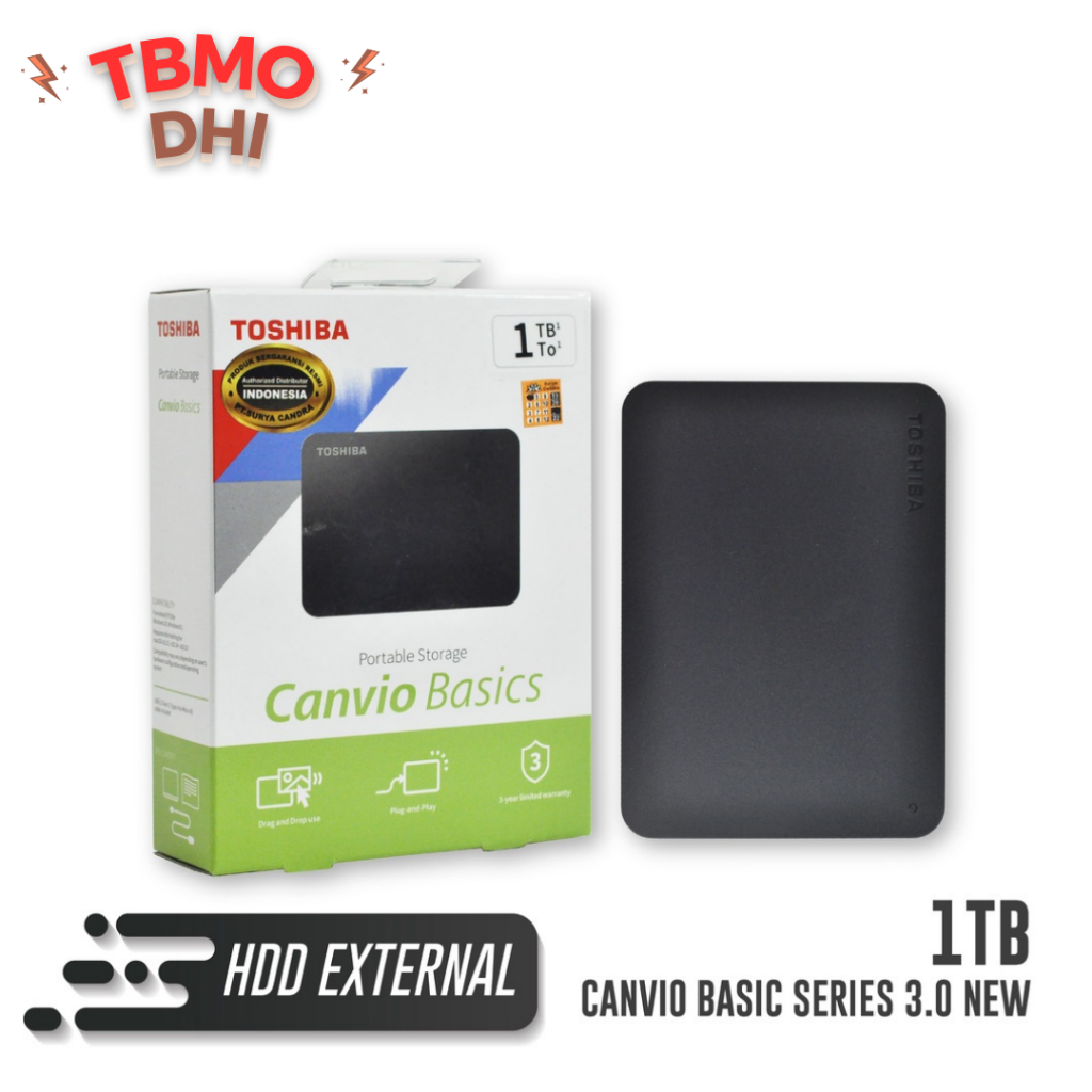 Jual TBMO Hardisk Eksternal 1TB Toshiba Canvio Basic USB 3.0 / HD External 1TB Toshiba | Shopee ...