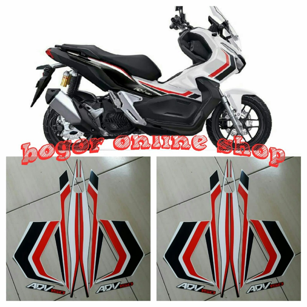 Jual sticker striping body motor honda adv 150 2020 cbs putih-hitam ...