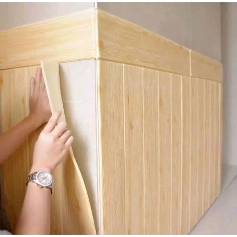 Jual WallFoam 3D Motif Kayu Foam Dinding 3D Motif Kayu Coklat Wall Foam ...