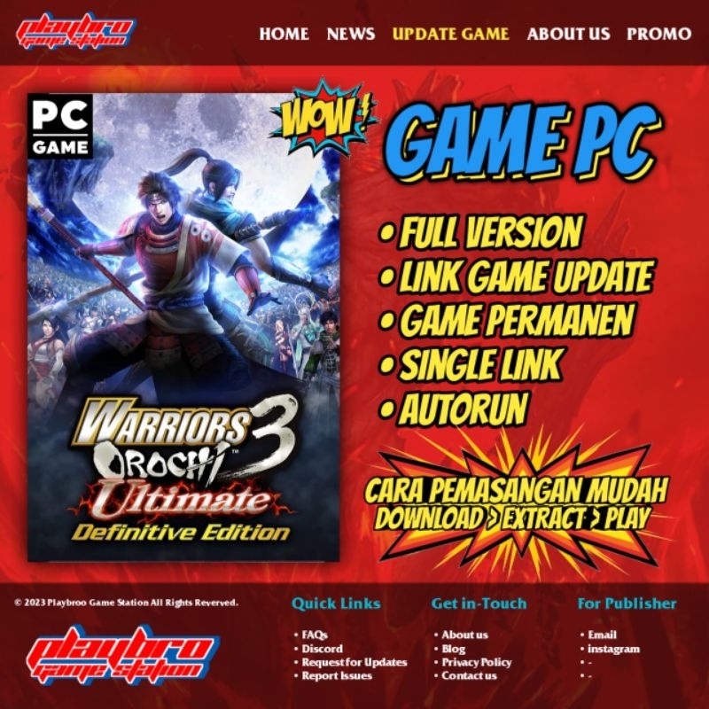 Jual Warriors Orochi 3 Ultimate Definitive Edition - Game PC/Laptop (Download to Play Bro ...