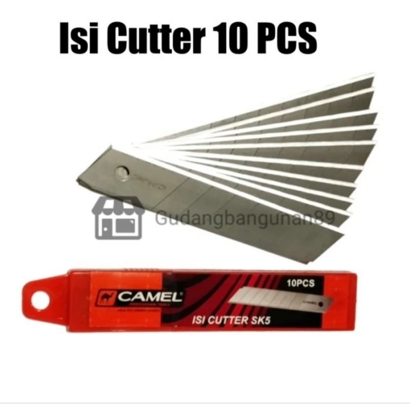 Jual CAMEL ISI CUTTER REFIEL 10PCS / PISAU CUTTER REFIL 1 TUBE ISI ...