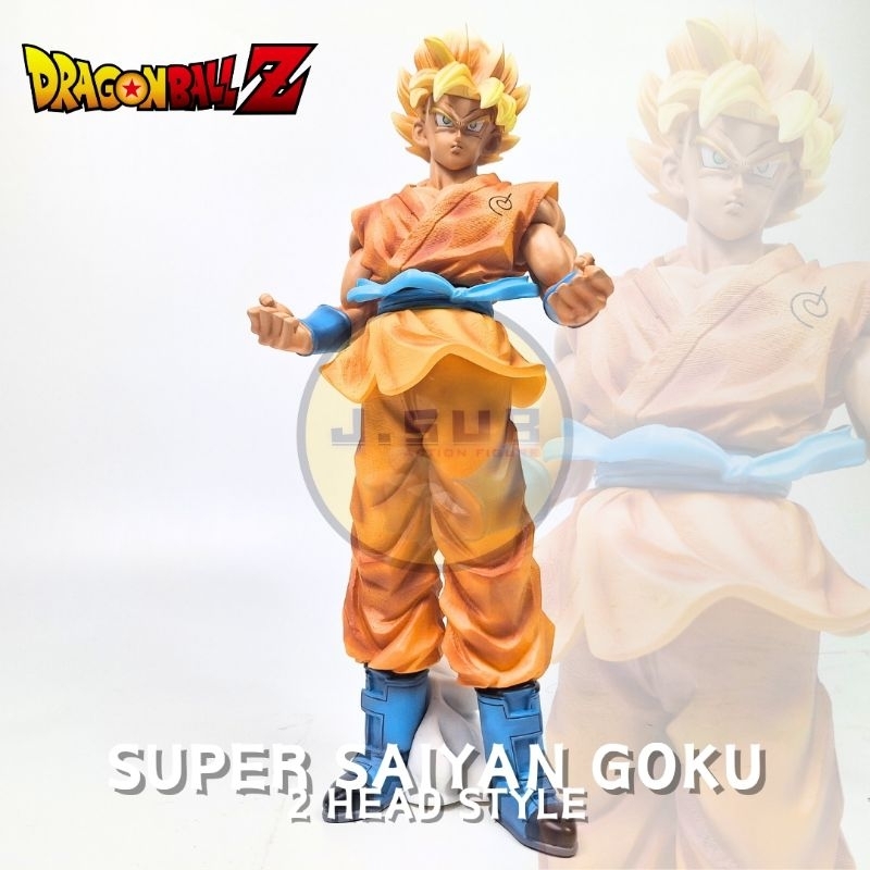 Jual Action Figure Super Saiyan Goku Statue Dragonball DBZ 2 Head Style ...