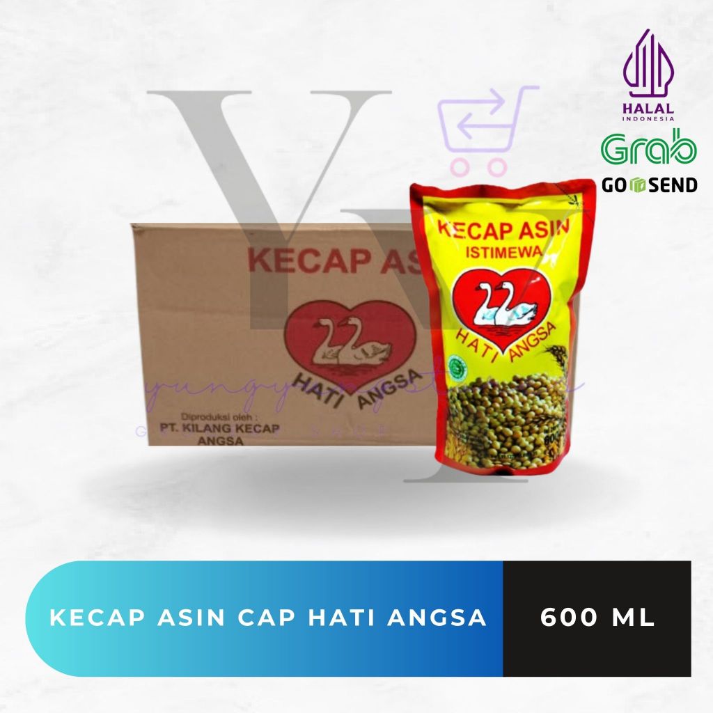Jual [REFILL]1 Dus Isi 12 Bungkus Kecap Asin Cap Hati Angsa 600 ml ...