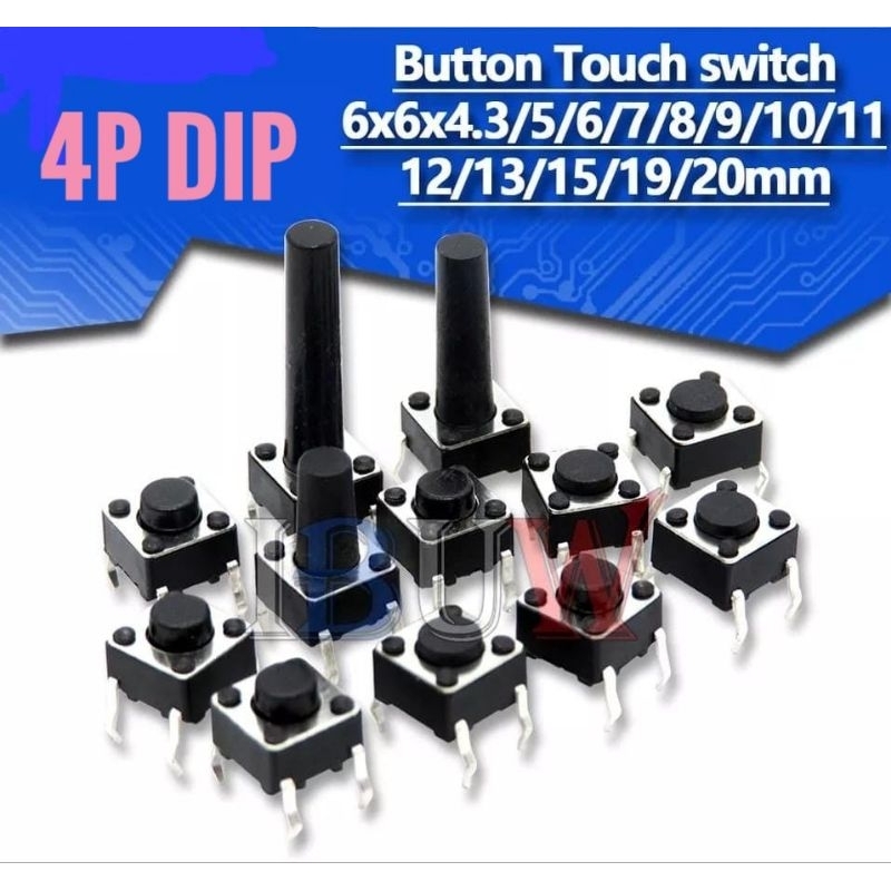 Jual Tact Switch 6x6x5mm 4 Pin Saklar Micro On Off Tactile | Shopee ...