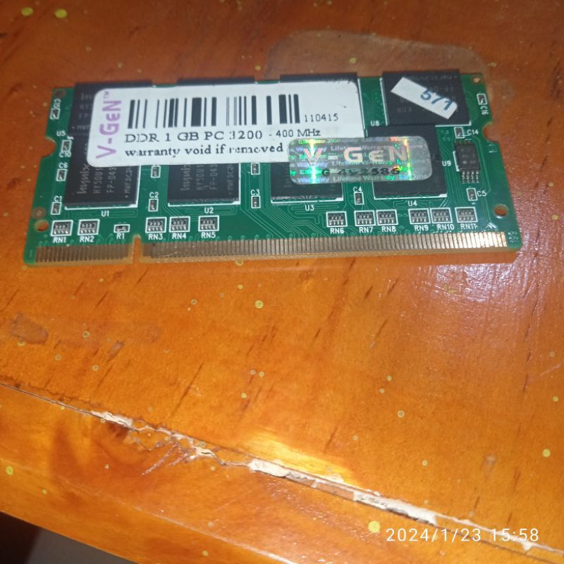 Jual SODIMM DDR1 V-GEN 1Gb PC3200 RAM Buat laptop atau netbookGaransi ...
