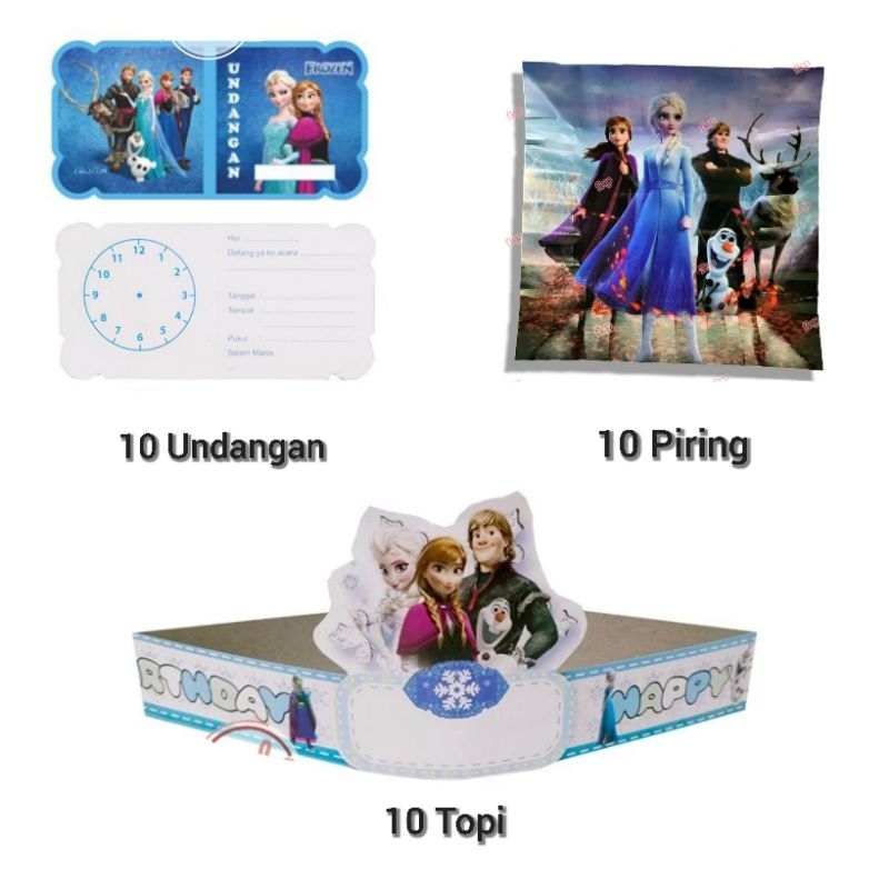 Jual FROZEN Paket Birthday topi FROZEN topeng undangan Paket dekorasi ...
