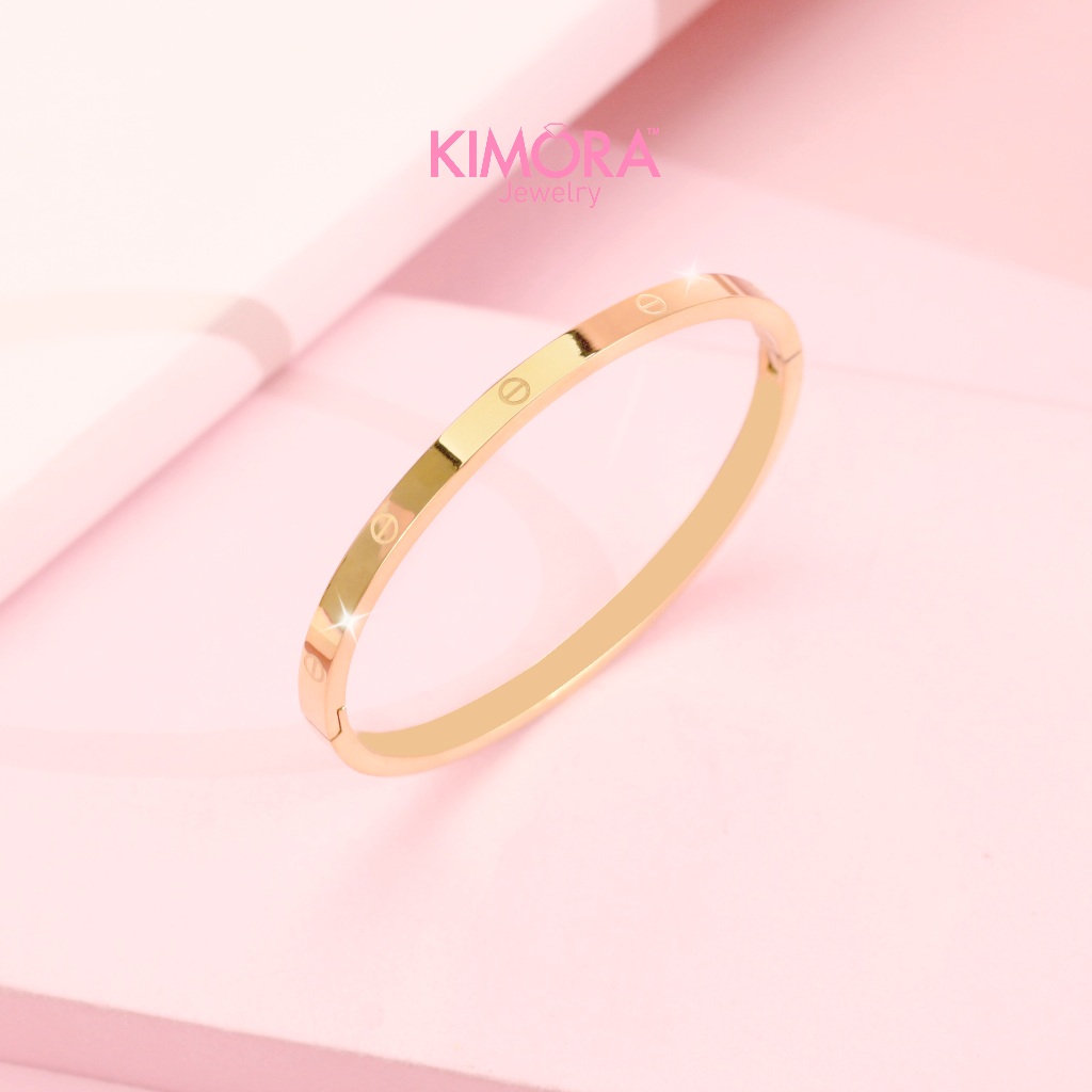 Jual Gelang Tangan Bangle Titanium Wanita Korea Kekinian Anti Karat ...