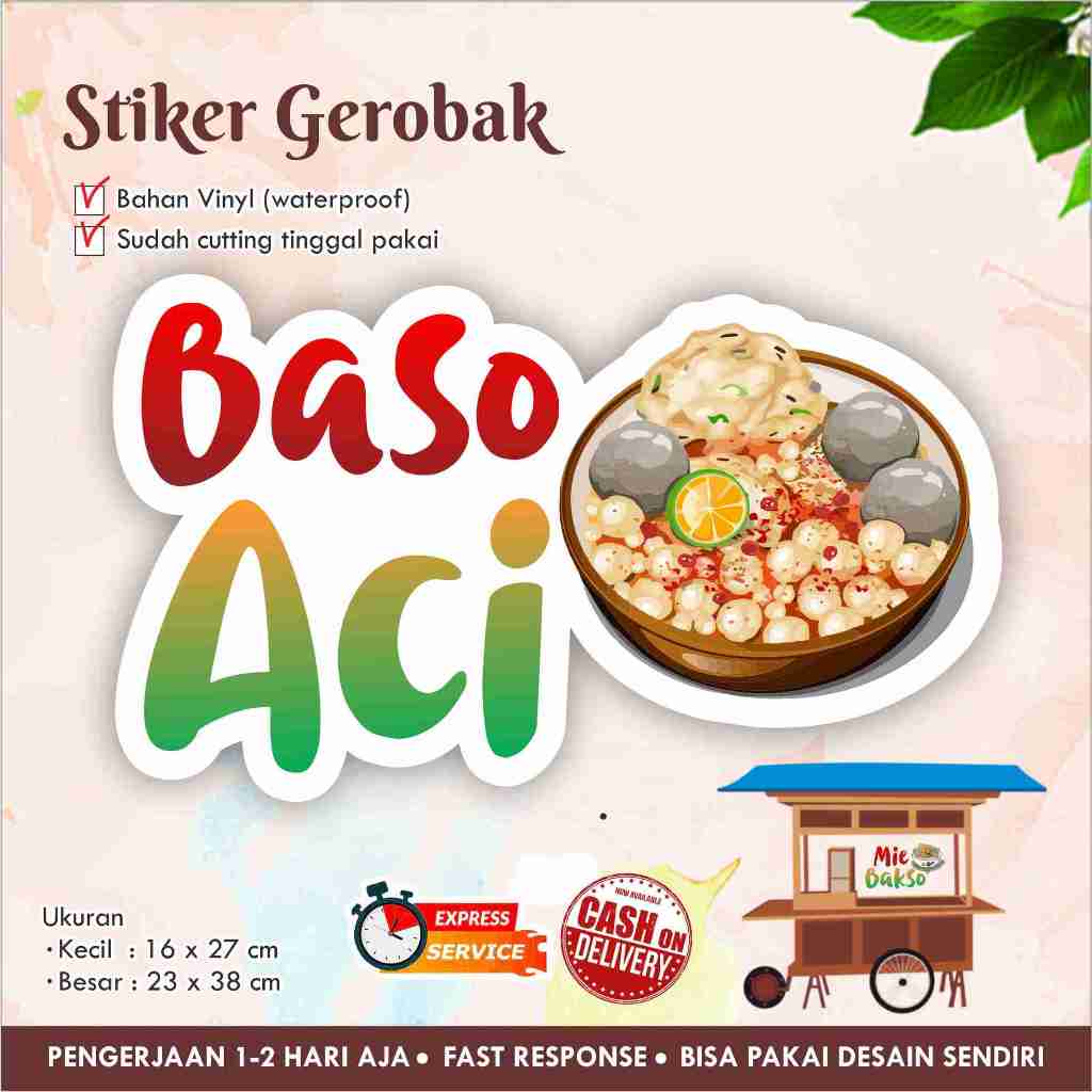Jual STIKER KACA GEROBAK VINYL BASO ACI / LABEL MAKANAN | Shopee Indonesia