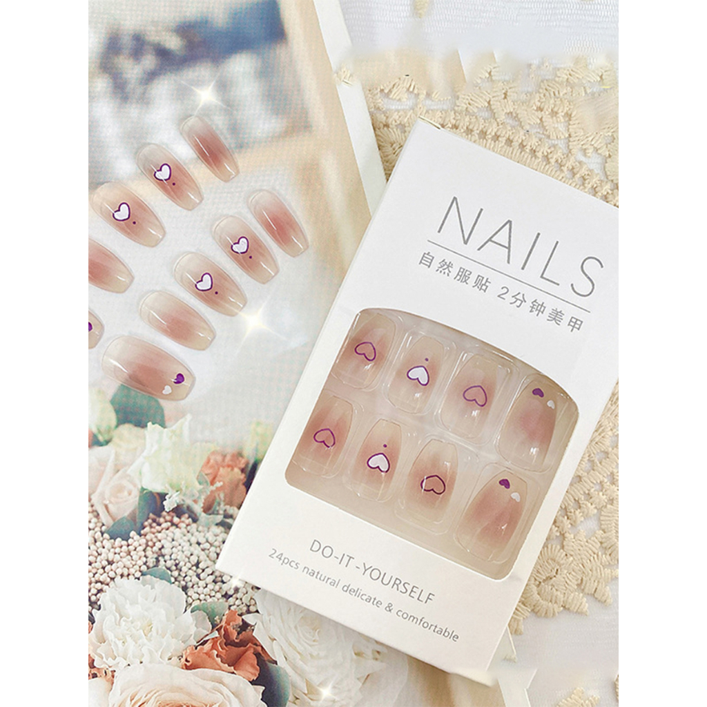 Jual Kuku Palsu Isi 24 Kuku Palsu Pendek Stiker Kuku Palsu Fake Nail ...