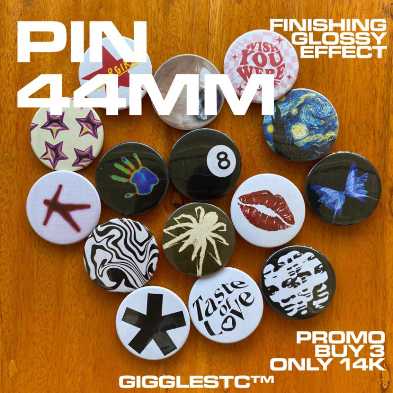 Jual Pin Button 44mm by Gigglestc Vol.A | Shopee Indonesia