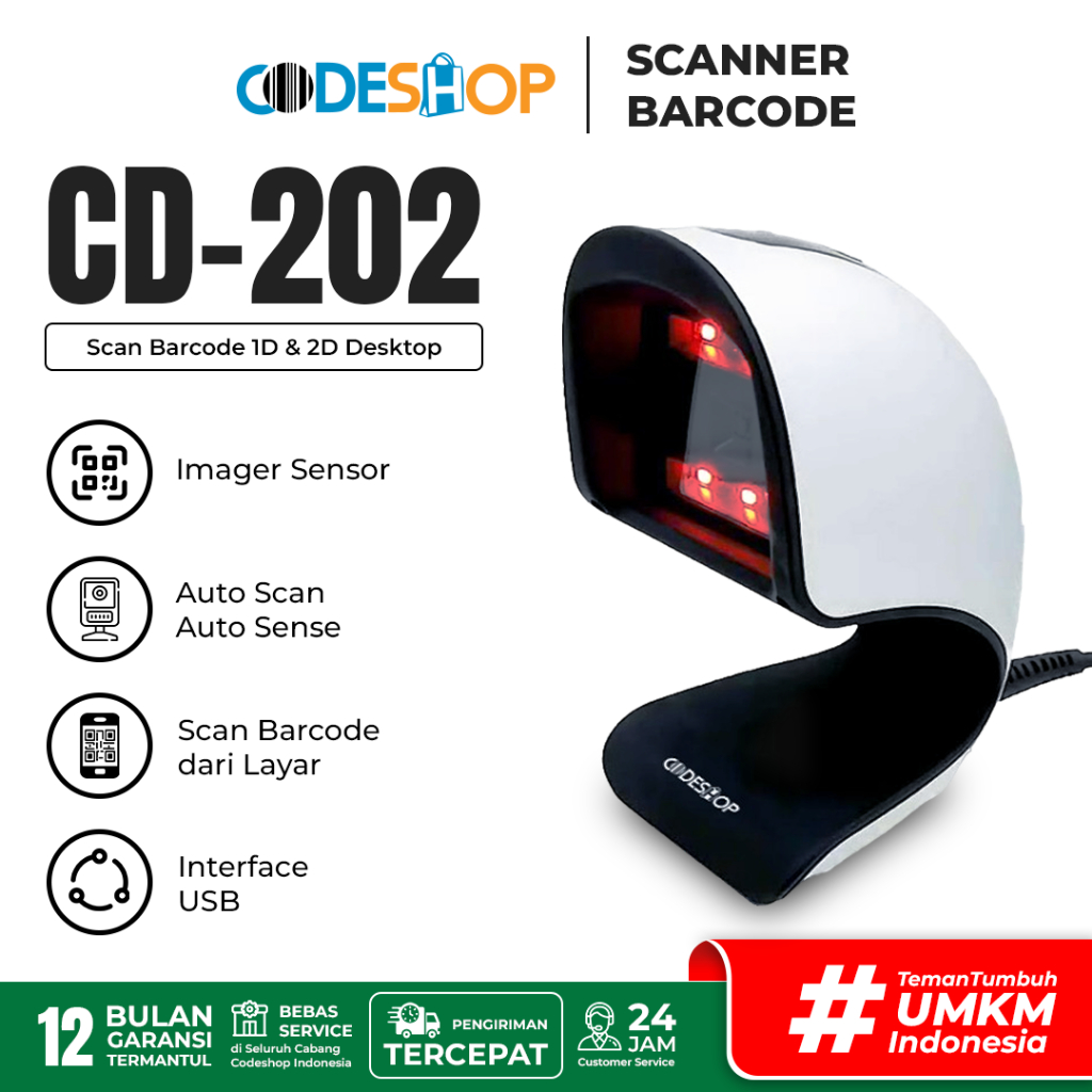 Jual Barcode Scanner CODESHOP CD202/CD 202 Auto Sensing - Auto Scan ...