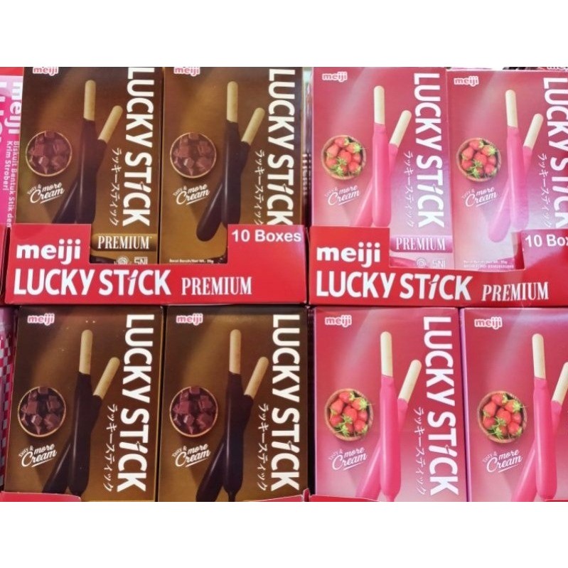 Jual Meiji Lucky Stick Premium 10 box @ 35gr | Shopee Indonesia