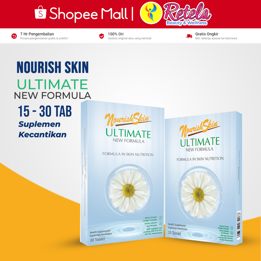 Jual Nourish Skin Ultimate New Formula 15 - 30 Tablet / Vitamin Kulit ...