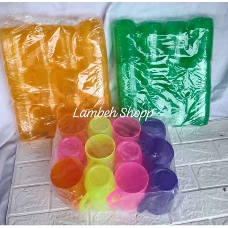 Jual Gelas plastik teh obeng Rainbow merk new Cornelius Hijau dan ...
