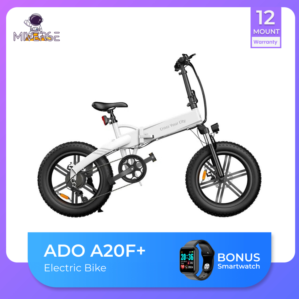 Jual ADO A20F+ White Ebike-20 Inch Fat Tire Folding Electric Bike ...