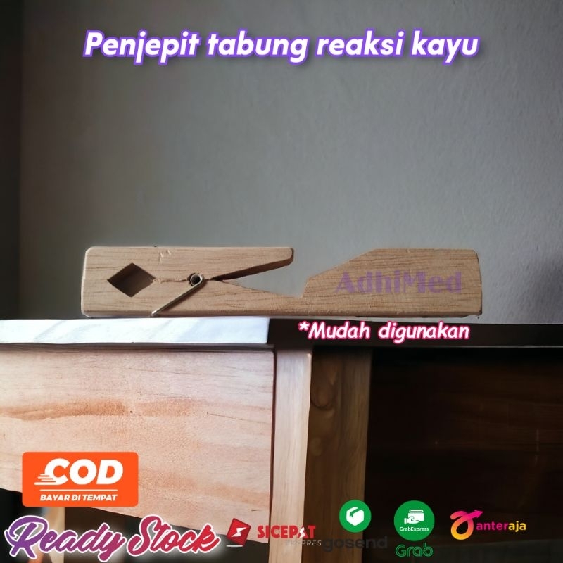 Jual penjepit tabung reaksi kayu / capit tabung reaksi / tang tabung ...