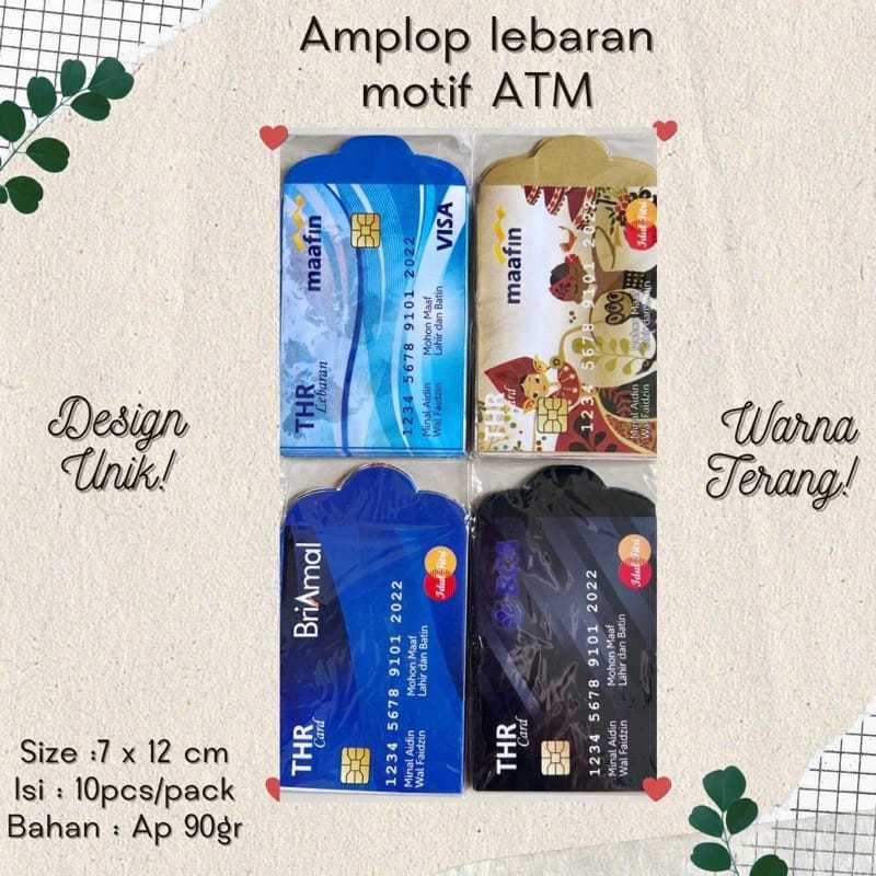 Jual ( 1 PACK ) ISI 50 PCS AMPLOP LEBARAN / ANGPAU MOTIP ATM | Shopee ...