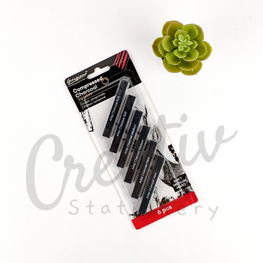 Jual GIORGIONE Compressed Charcoal Pencil Set Sketsa Batang Karbon G ...