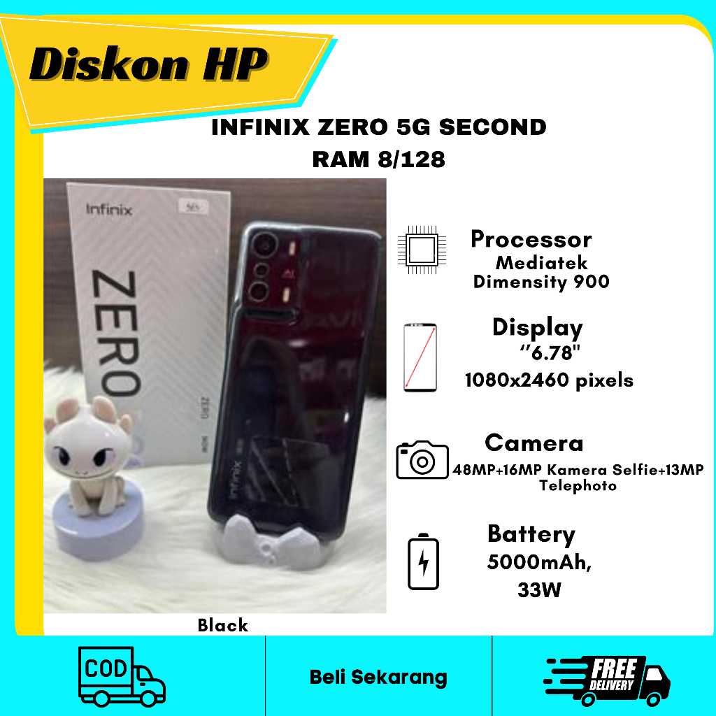 Jual INFINIX ZERO 5G RAM 8/128 ORIGINAL INFINIX-BLACK | Shopee Indonesia
