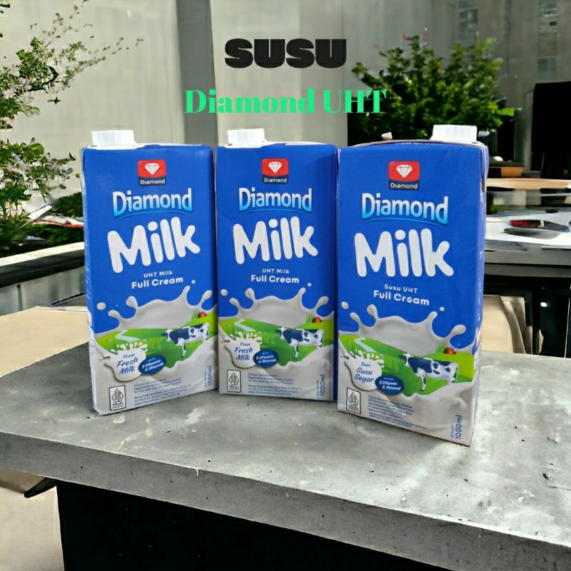 Jual Susu Diamond UHT 1 liter Full Cream - Diamond Milk UHT - Susu Full Cream | Shopee Indonesia