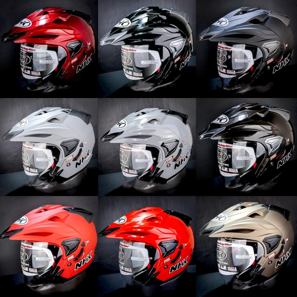 Jual Helm Nhk Predator Crypton Solid Double Visor | Shopee Indonesia