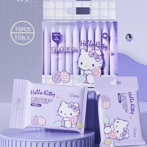 Jual [randomstuff] Pax Tisu Basah Isi 10 Pcs Motif Sanrio Hello Kitty ...