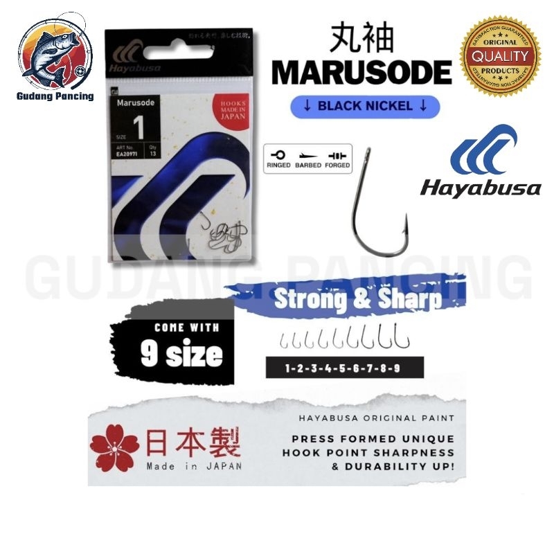 Jual Mata Kail HAYABUSA MARUSODE WITH RING Isi 13pcs Black Nickel ...