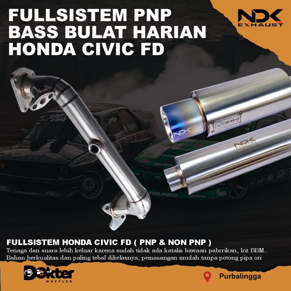 Jual KNALPOT RACING MOBIL FULLSISTEM HONDA CIVIC FD NDK EXHAUST BASS ...