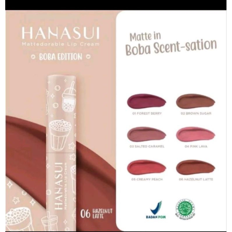 Jual Hanasui Mattedorable Lipcrem Series BOBA EDITION | Shopee Indonesia