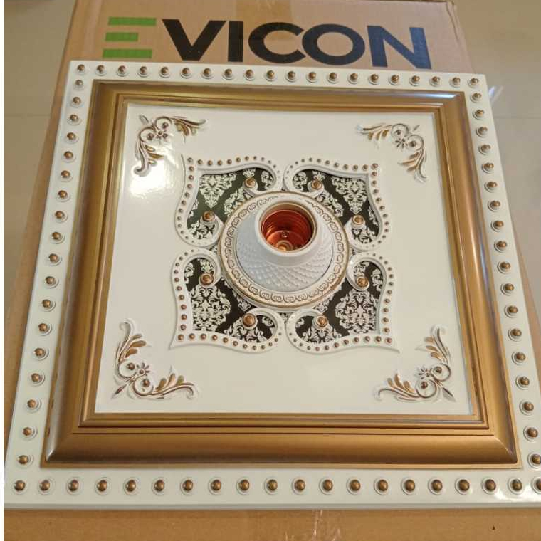 Jual Fitting Lampu Ornamen Plafon PVC Kotak Fiting Hias Lampu Ornamen ...