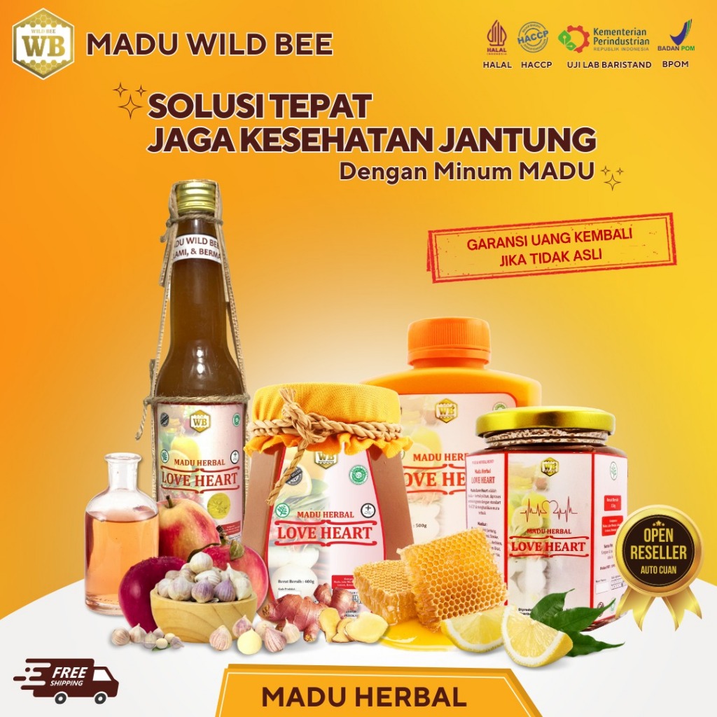 Jual WB Wild Bee - Madu Love Heart / Madu Herbal - Wild Bee - Kemasan ...